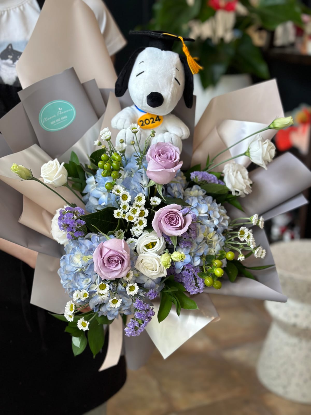 Lavender Graduation Bouquet Jellycat NOT included Flower Delivery Toronto Same Day Delivery Moon s Flowers Florist Same Day Flower Delivery Toronto GTA Oakville Flower Shop Moon s Flowers