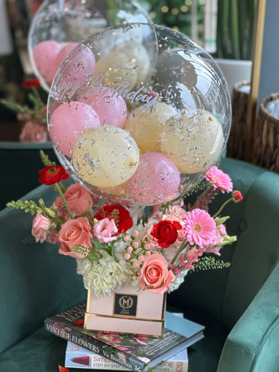 Balloon with Flowers Flower Delivery Toronto Same Day Delivery Moon s Flowers Florist Same Day Flower Delivery Toronto GTA Oakville Flower